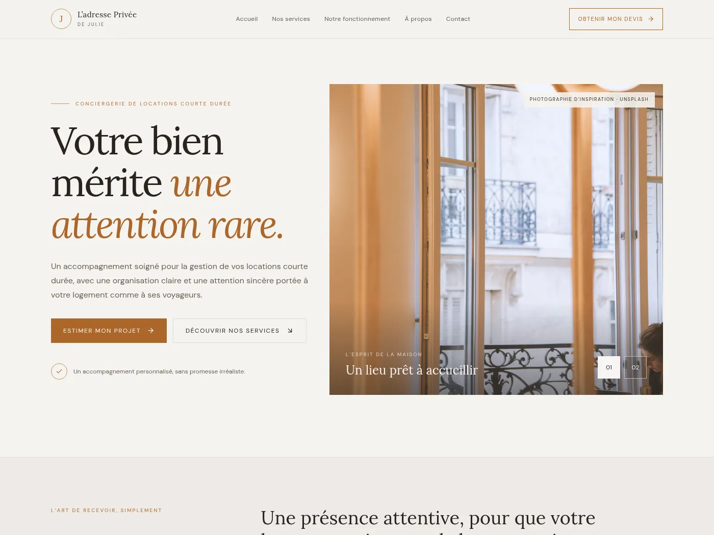 L'Adresse Privée Website