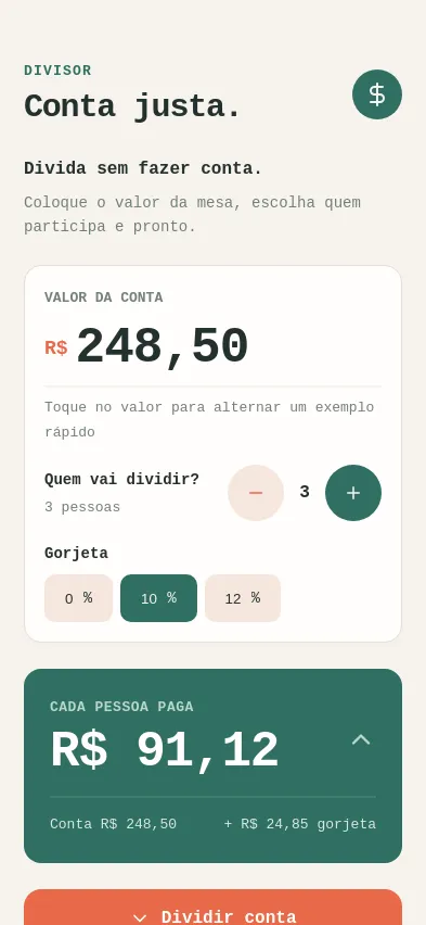 Divisor Contas Mobile