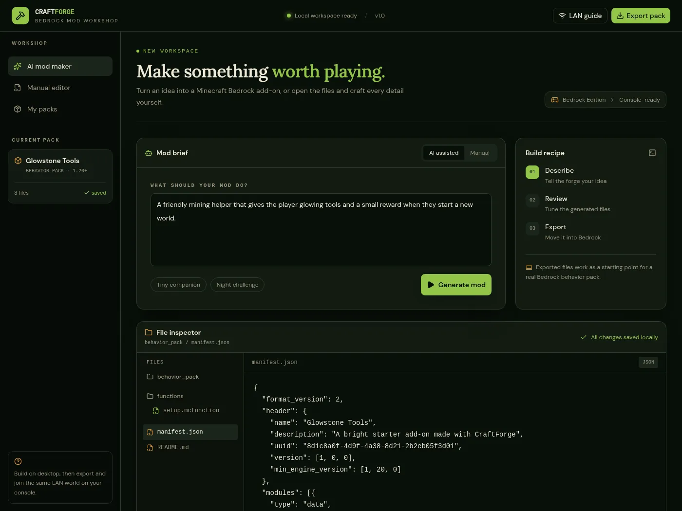 Minecraft Mod Maker AI