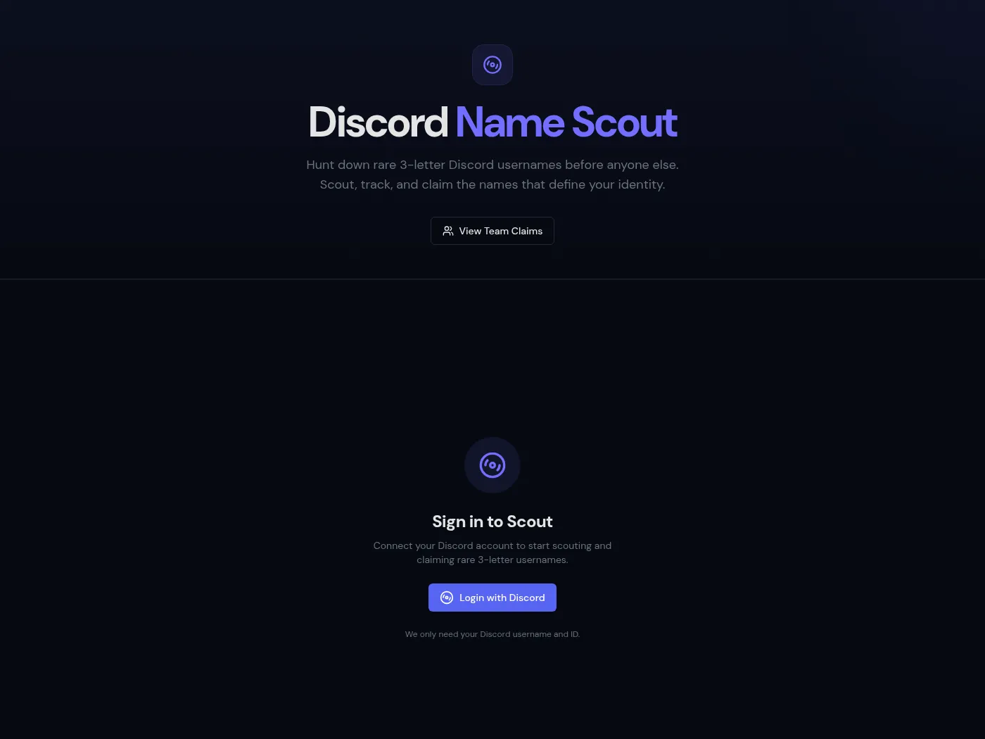Discord Name Scout