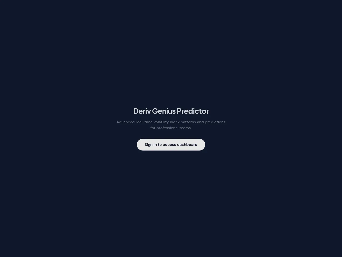 Deriv Genius Predictor