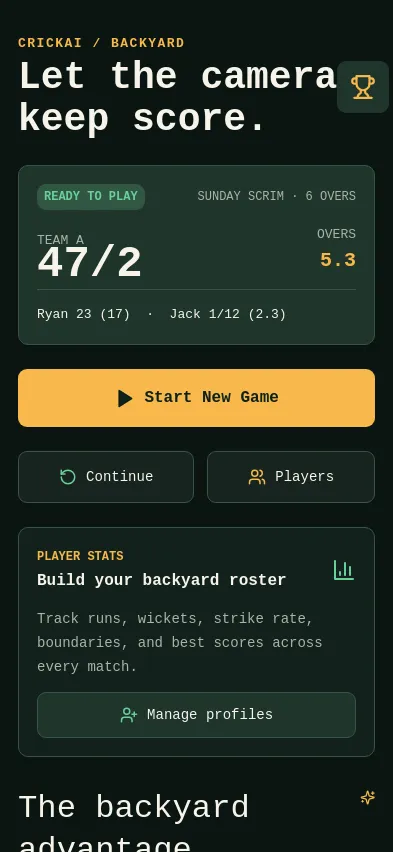 CrickAI Backyard Scorer