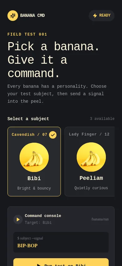 Banana Command Widget