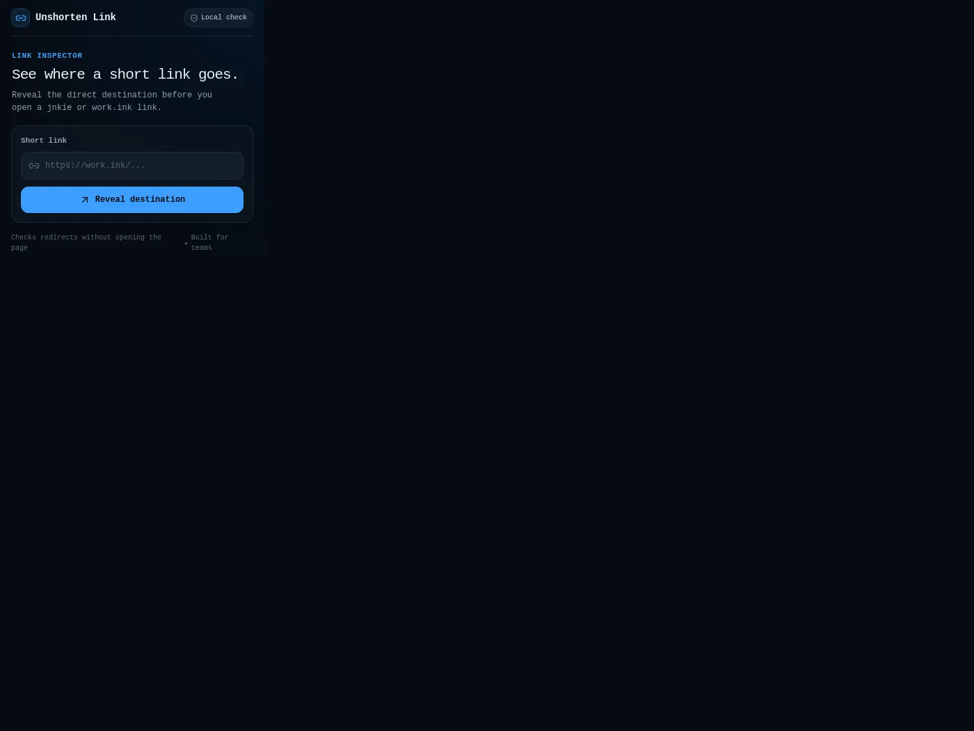 ShortLink Revealer Extension
