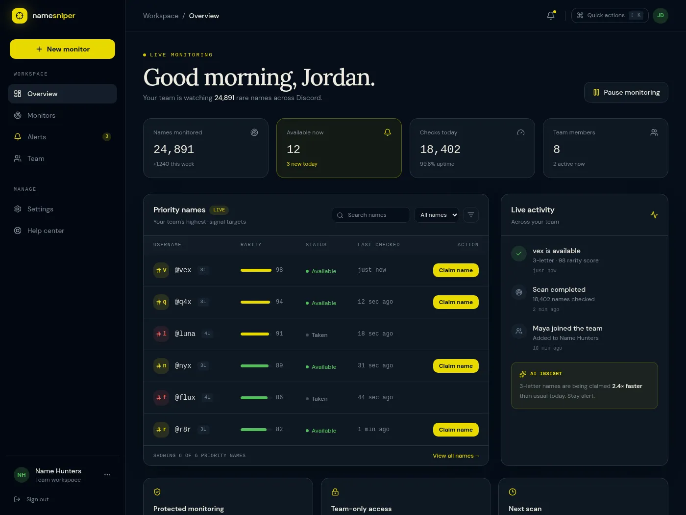 Discord Name Sniper