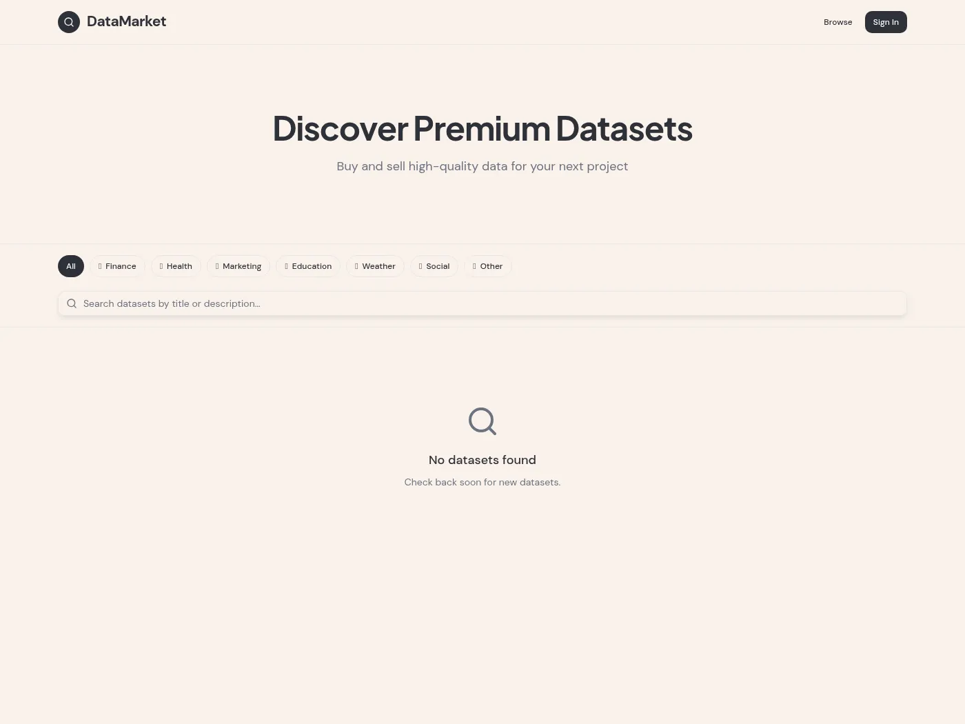 Data Marketplace App