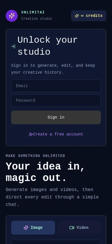 UnlimitAI Studio Mobile