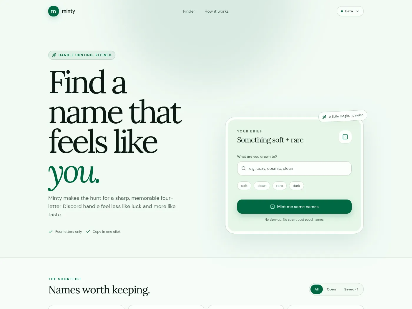 Minty Discord Name Finder