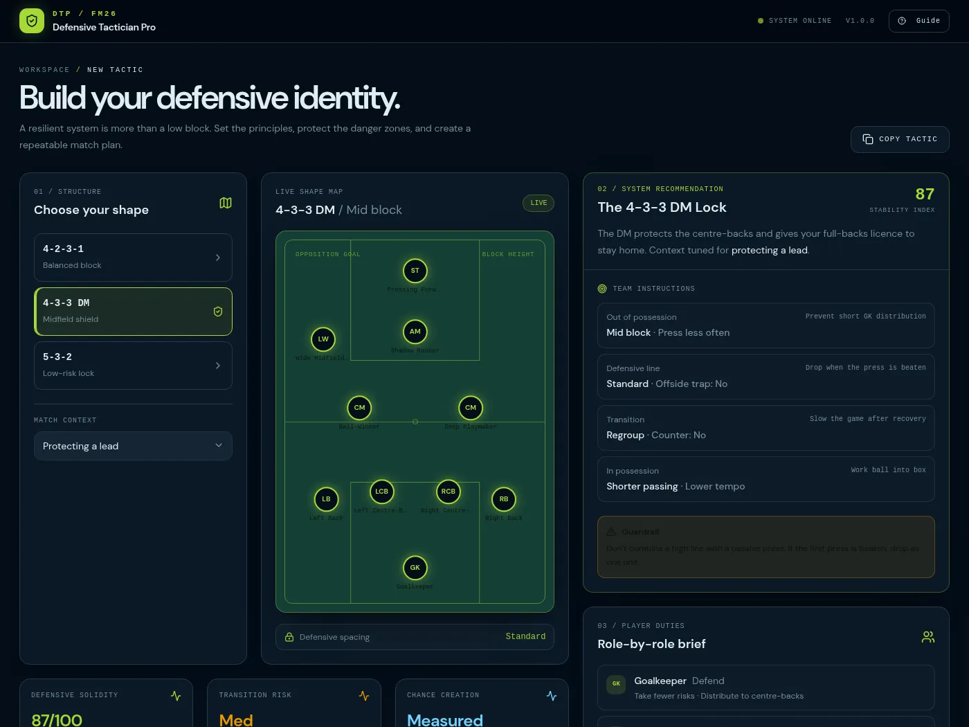 Defensive Tactician Pro