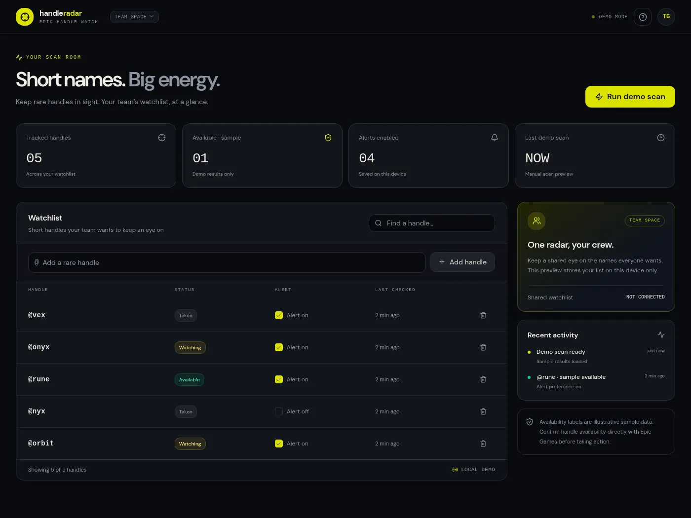Epic Username Scanner