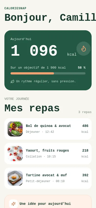 CalorieSnap Tracker