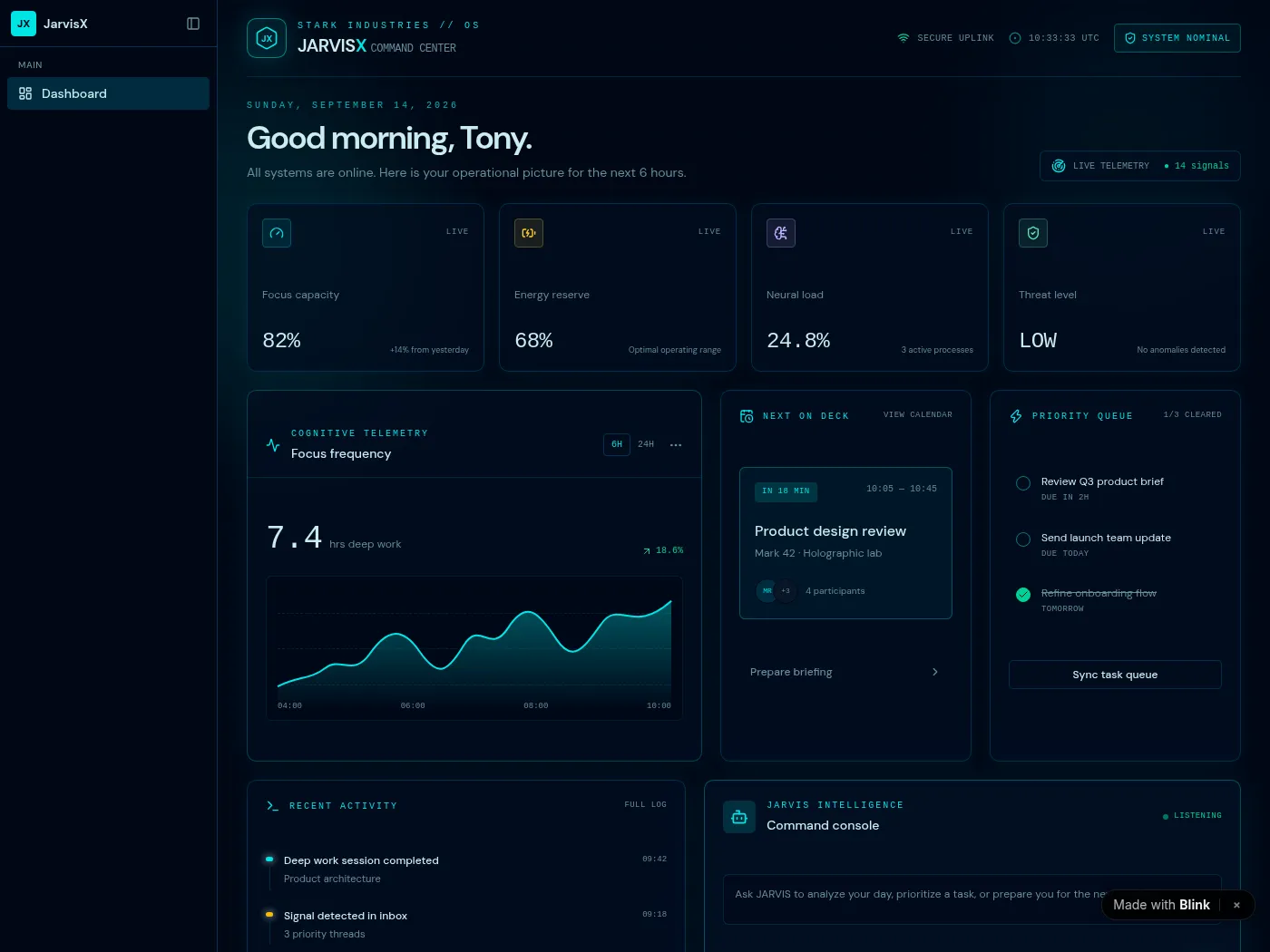 JarvisX Dashboard
