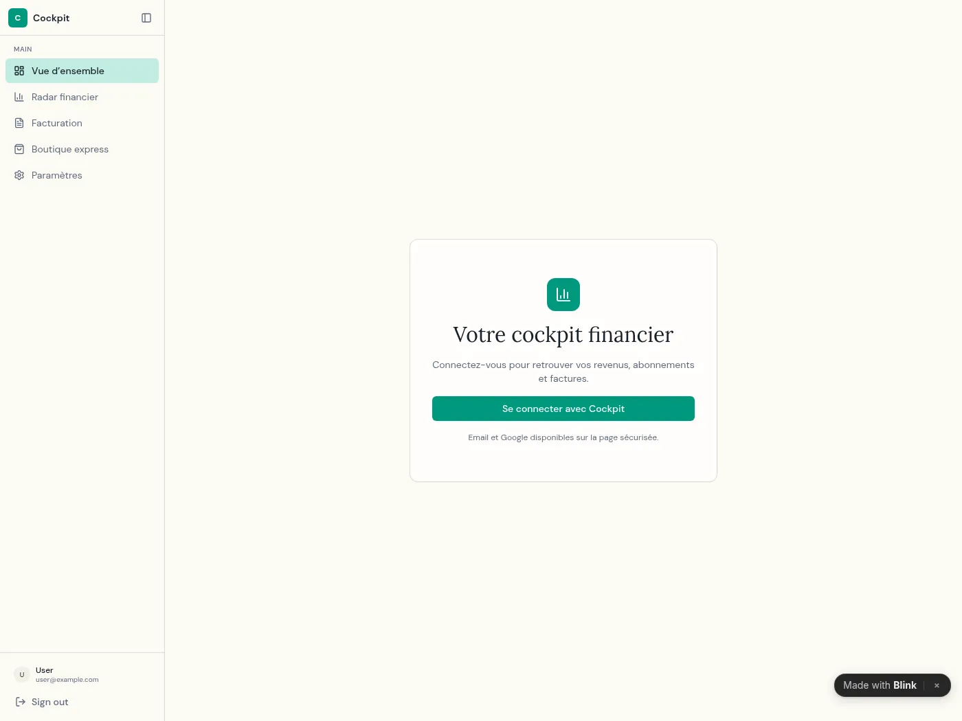 Cockpit SaaS Dashboard