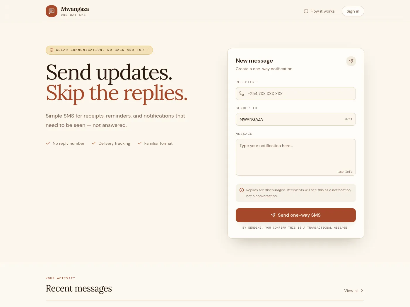 One-Way SMS Sender
