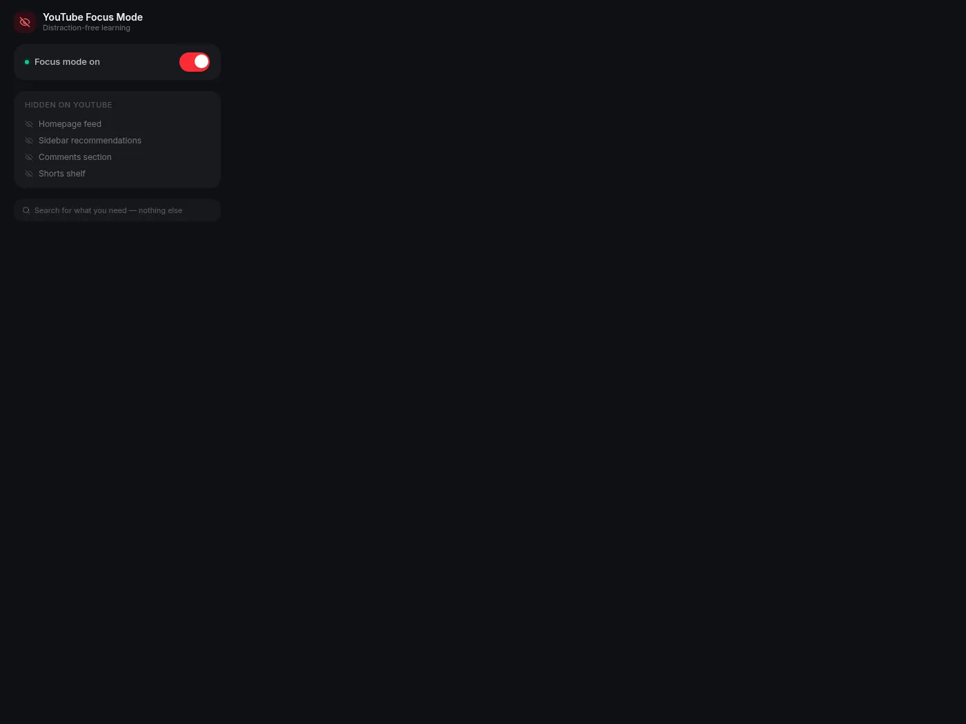 YouTube Focus Mode