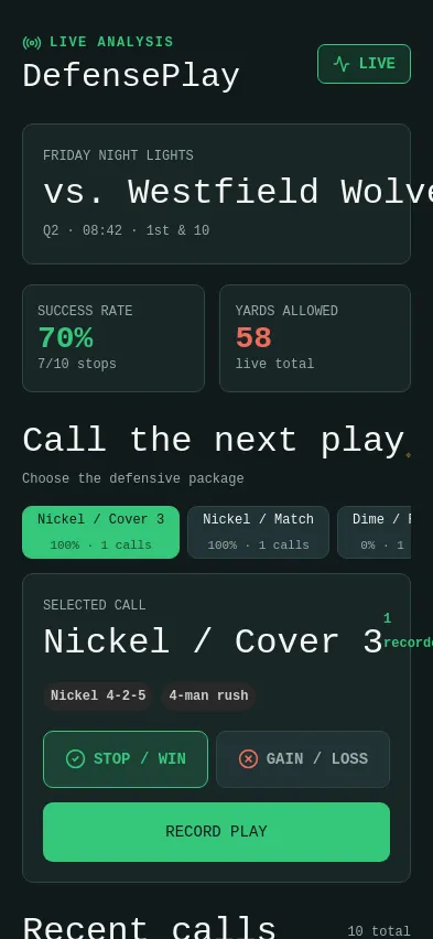 DefensePlay Analyzer