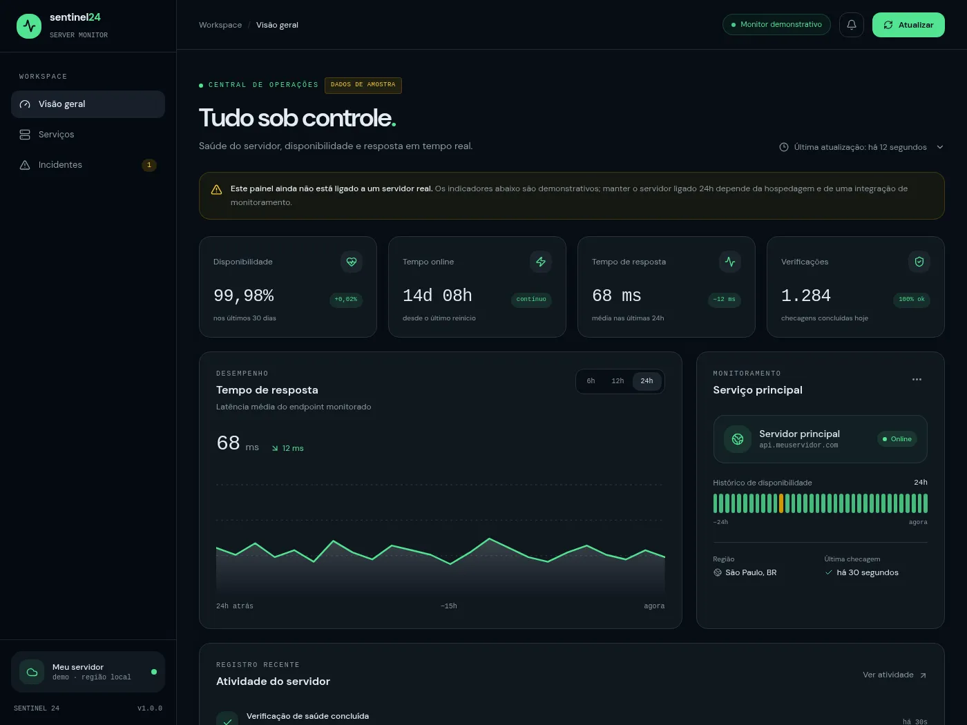 Servidor 24h Dashboard
