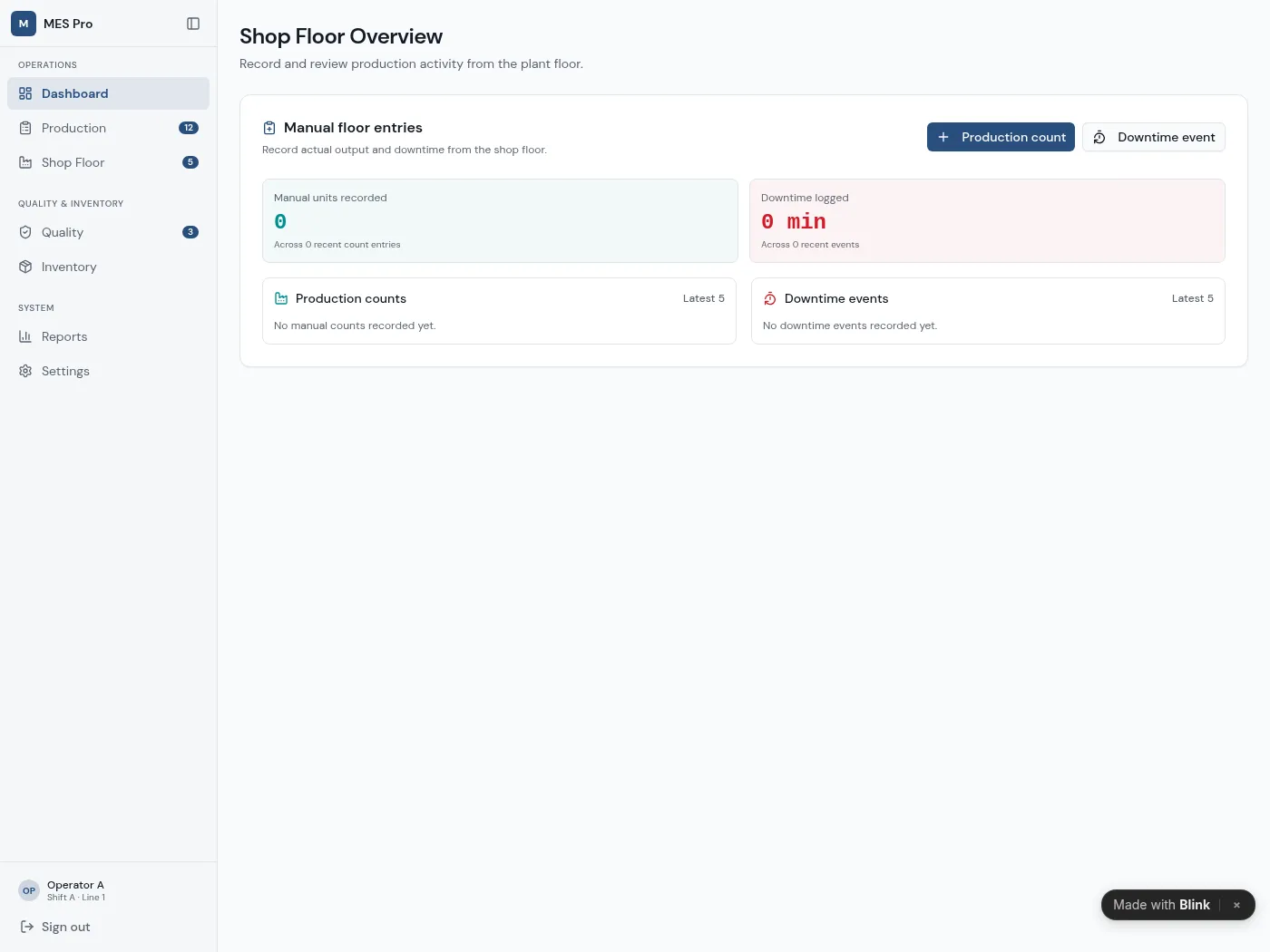 MES Dashboard Pro