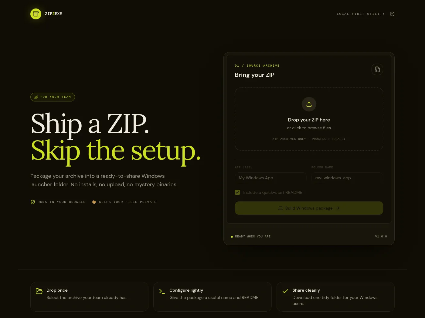 Zip2Exe Converter