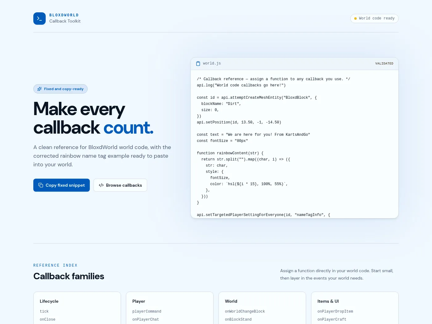 BloxdWorld Callback Toolkit