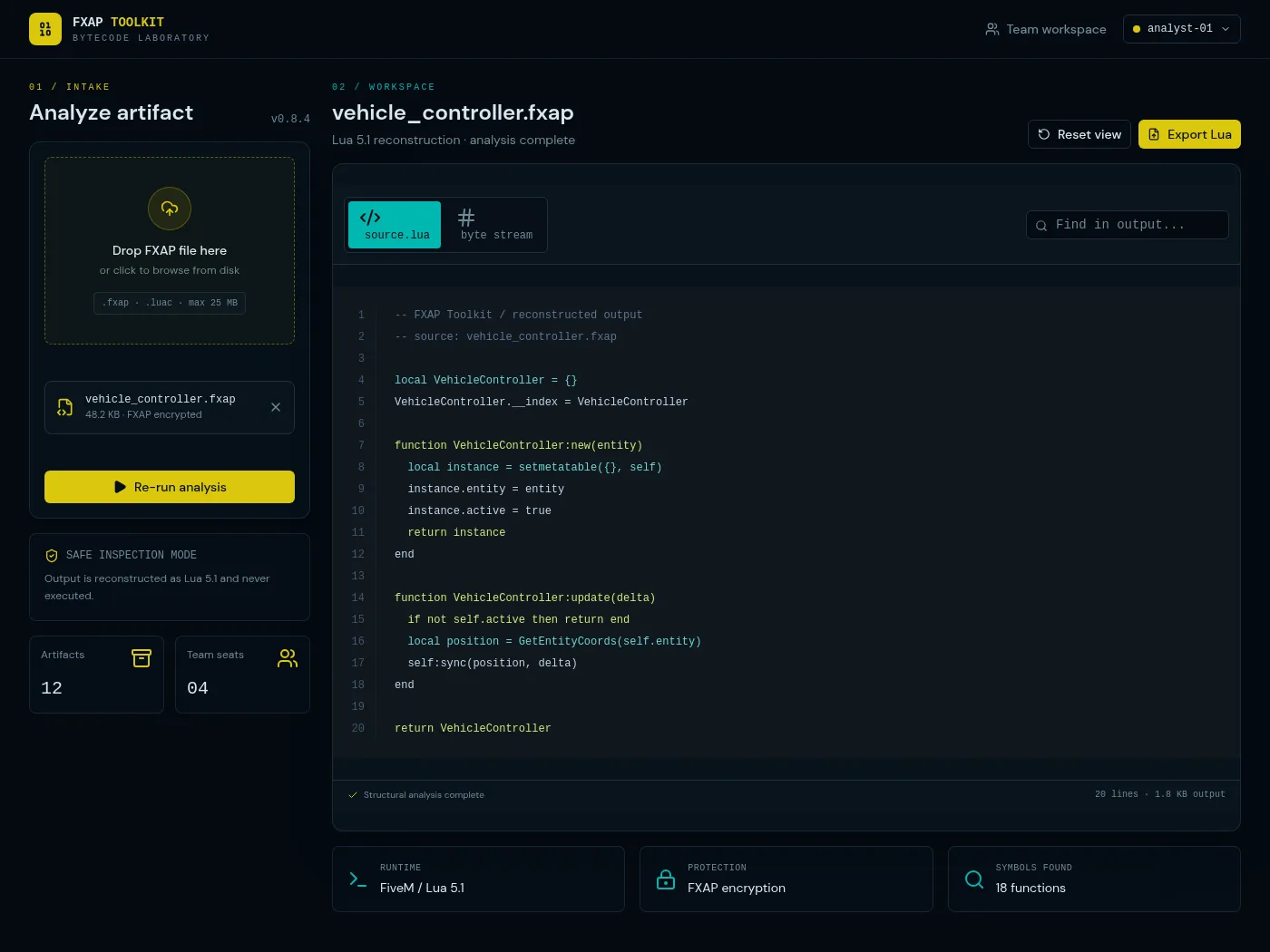 FXAP Bytecode Toolkit