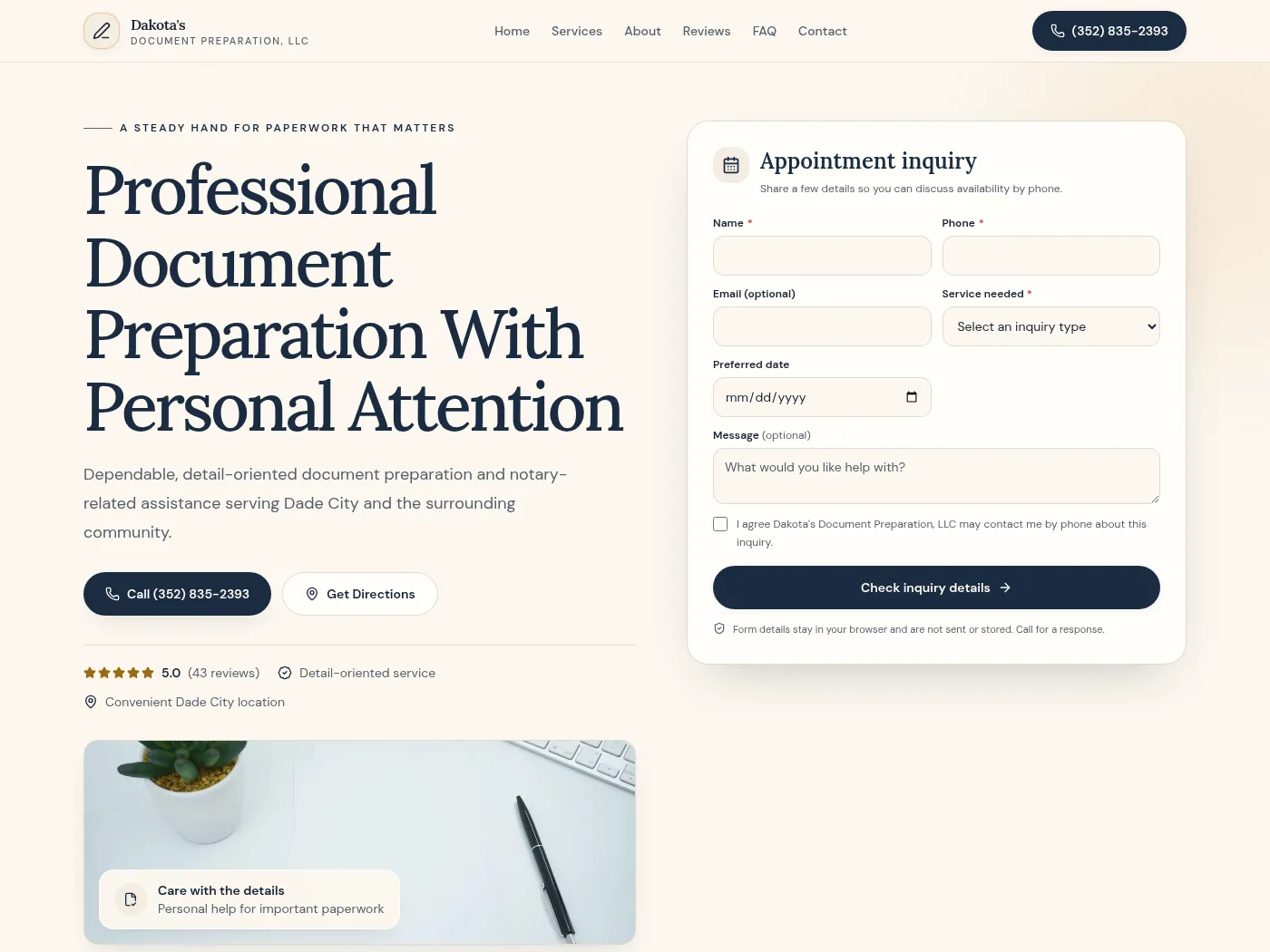 Dakota's Document Prep Site