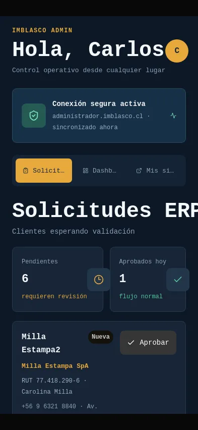 Imblasco Admin Mobile