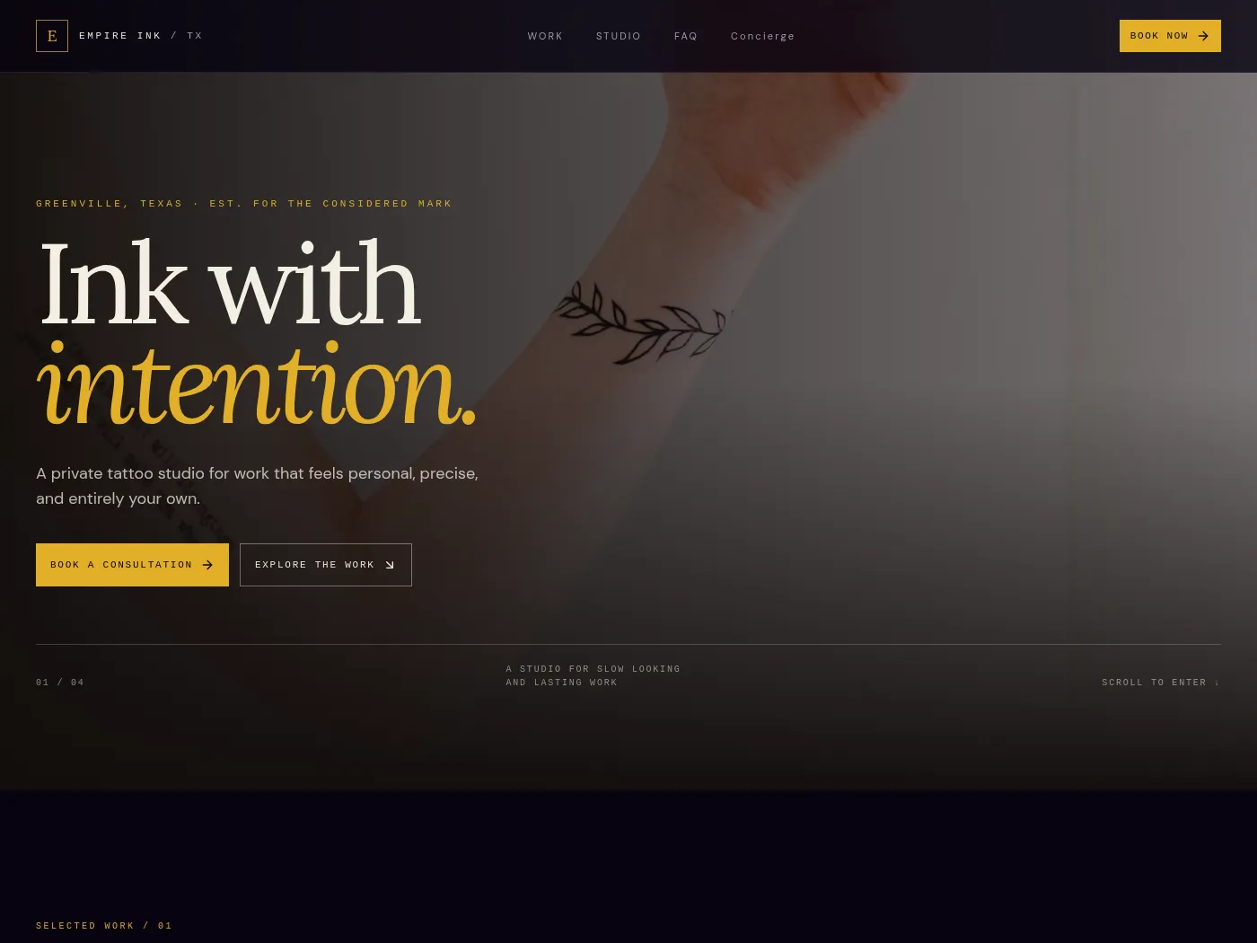 Empire Ink Booking Platform