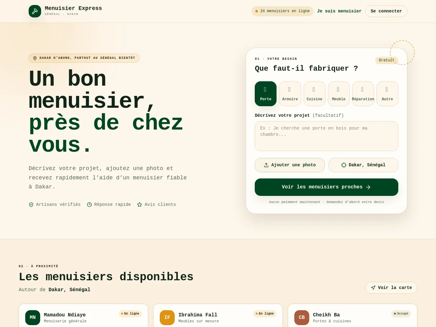 Menuisier Express Sénégal