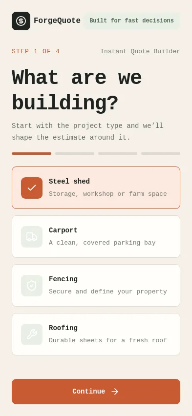 Instant Quote Builder