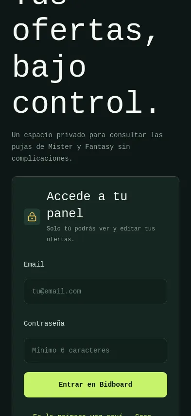 Fantasy Bid Tracker