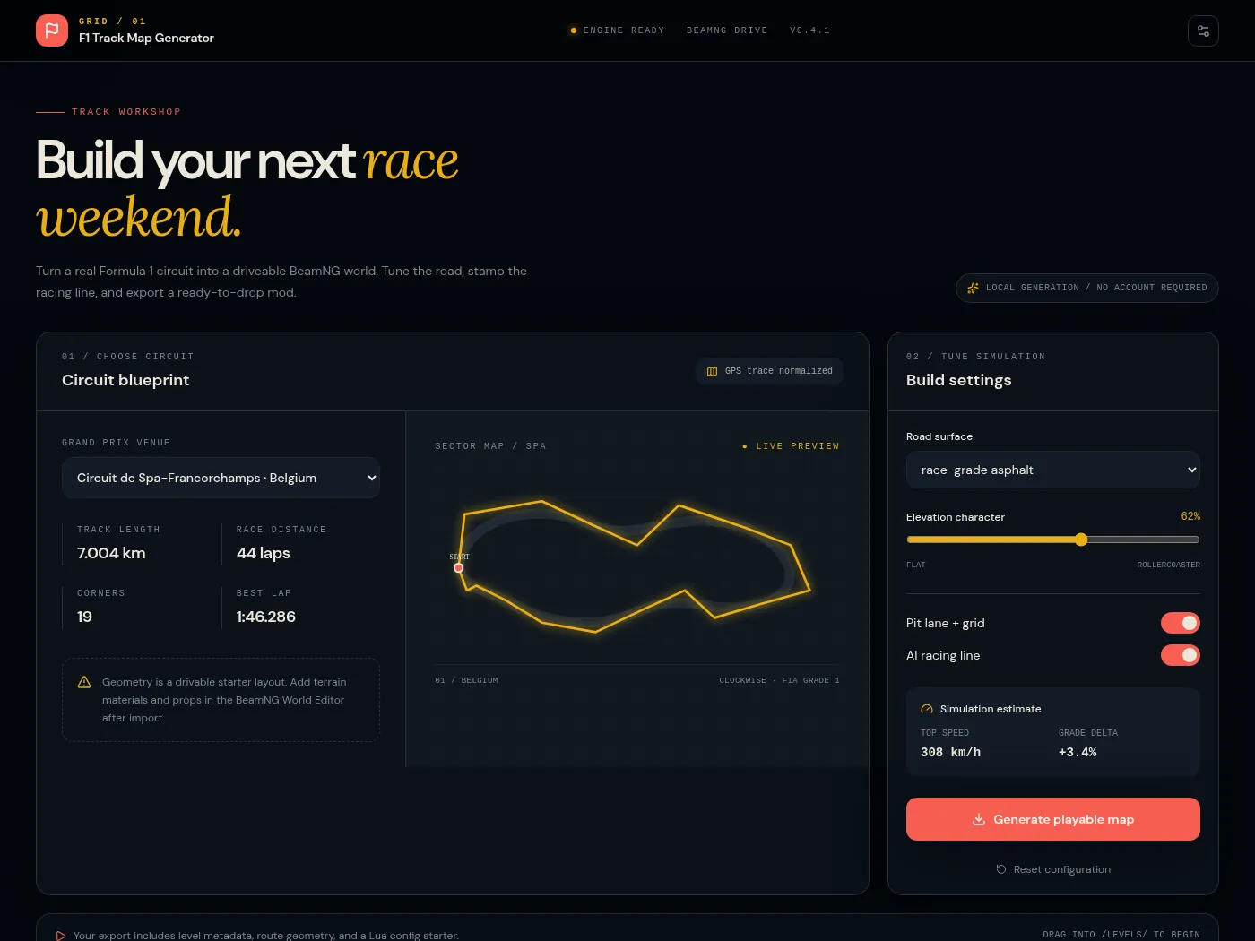F1 Track Map Generator