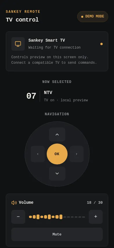 Sankey TV Remote App