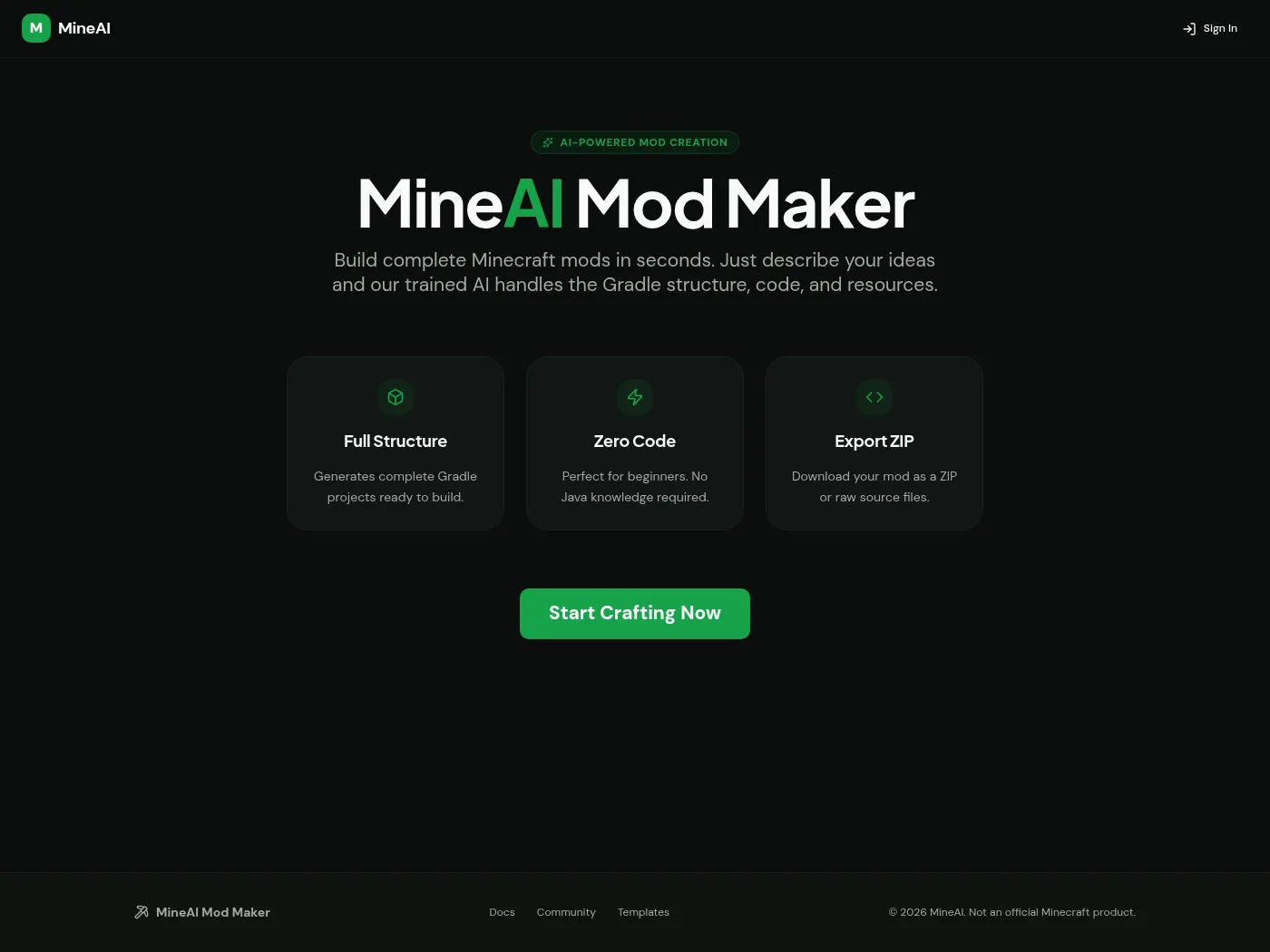 AI Minecraft Mod Maker