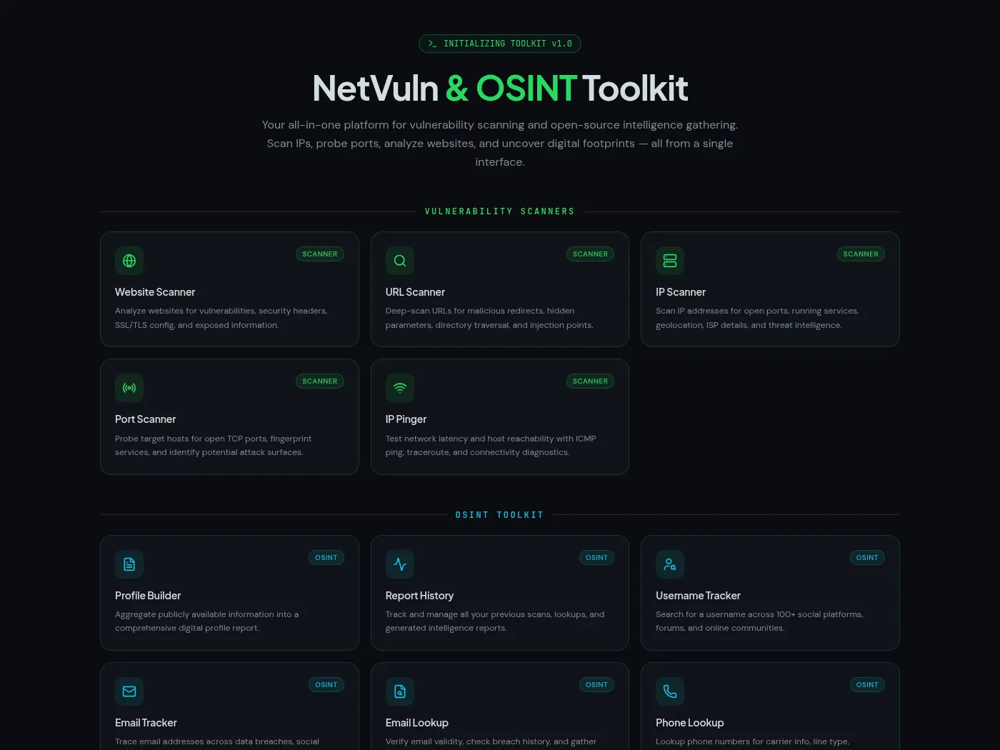 NetVuln & OSINT Toolkit