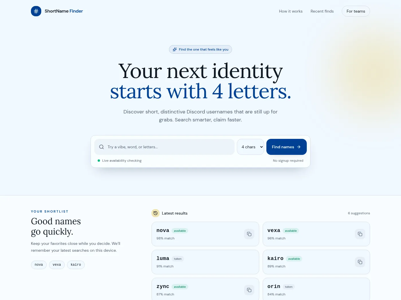 ShortName Finder