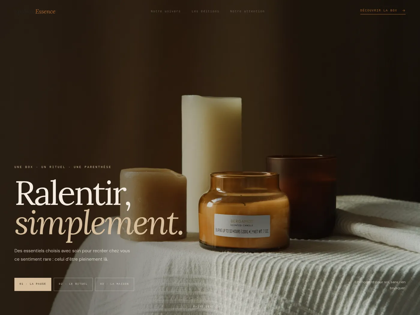 SpaBox Essence Page