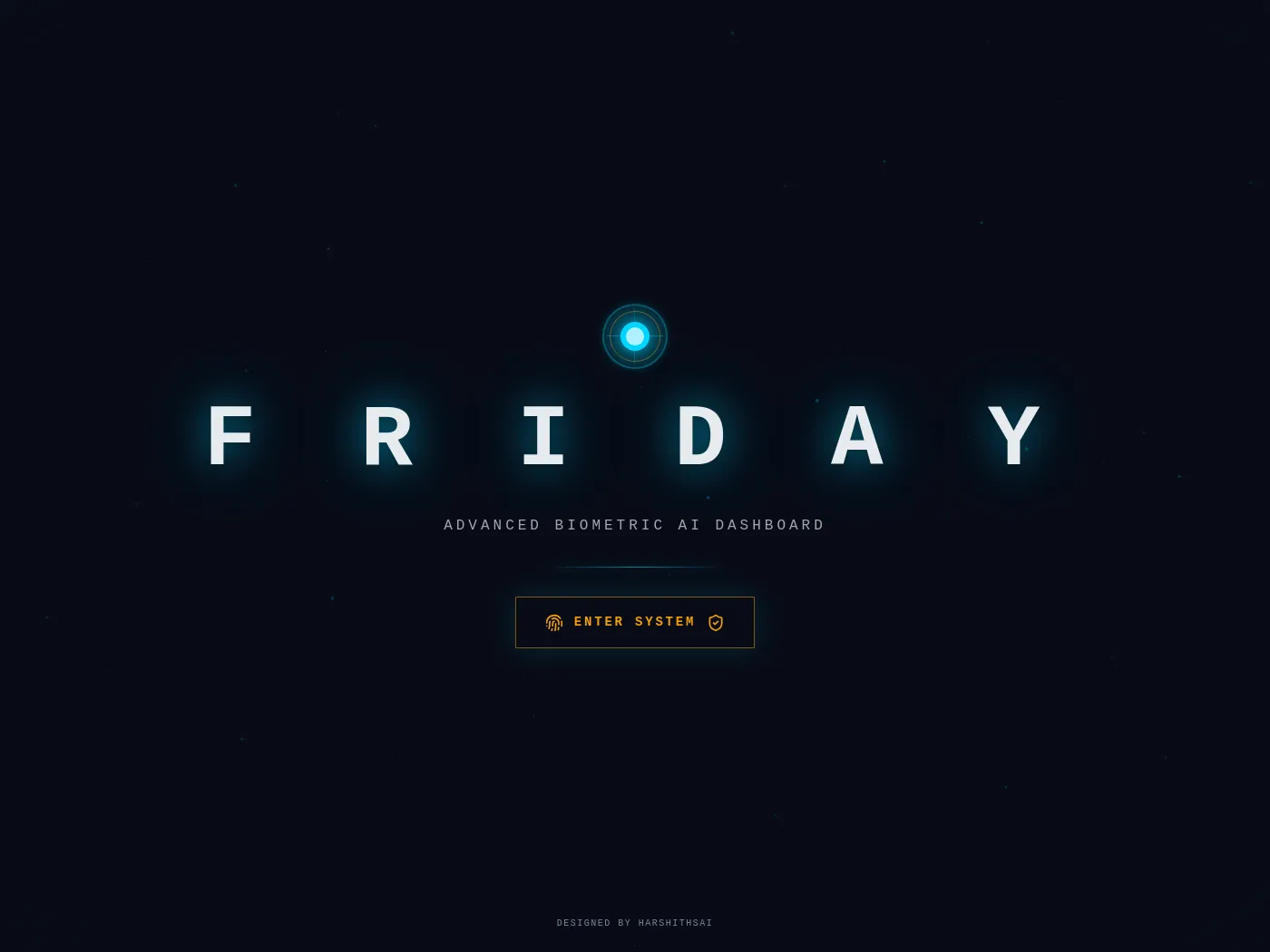 FRIDAY Biometric Sci-Fi Dashboard