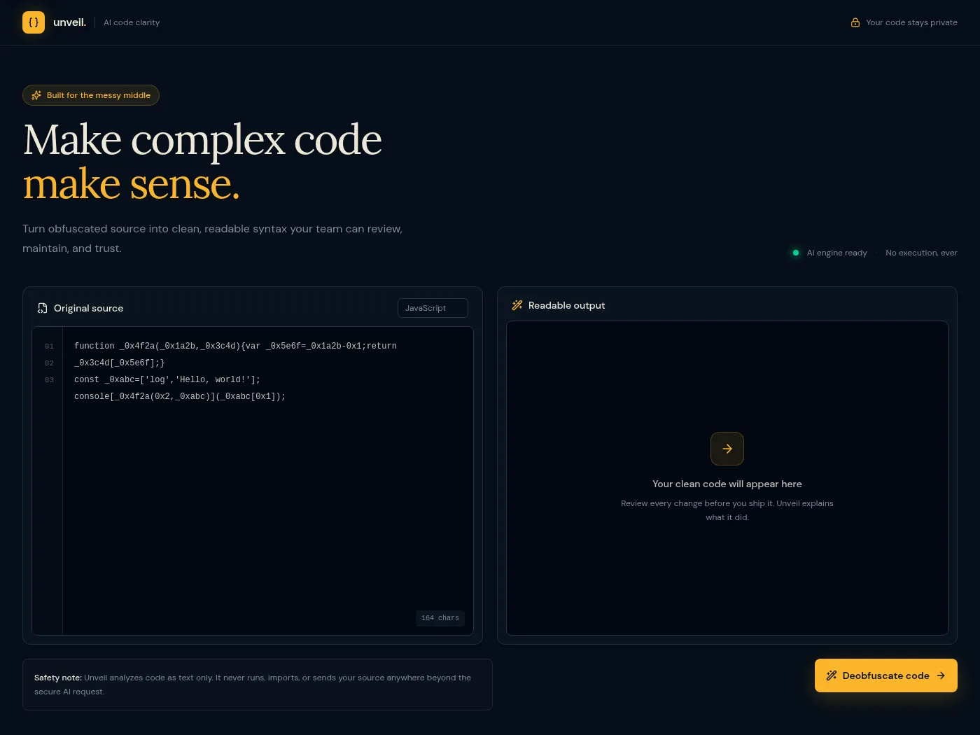 AI Code Deobfuscator
