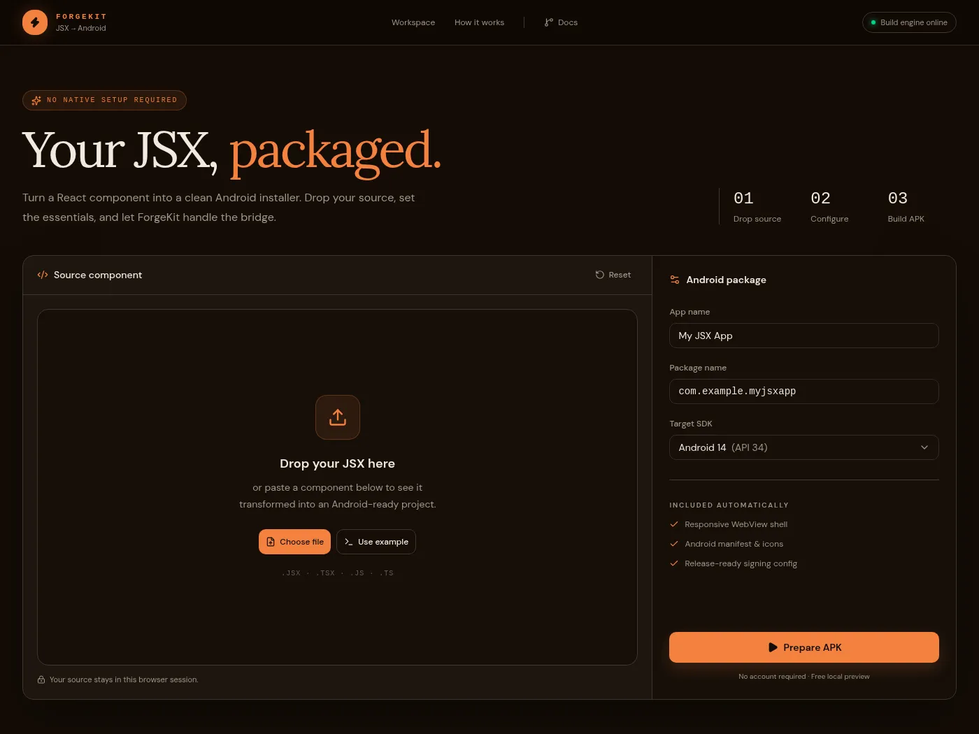 JSX to APK Converter