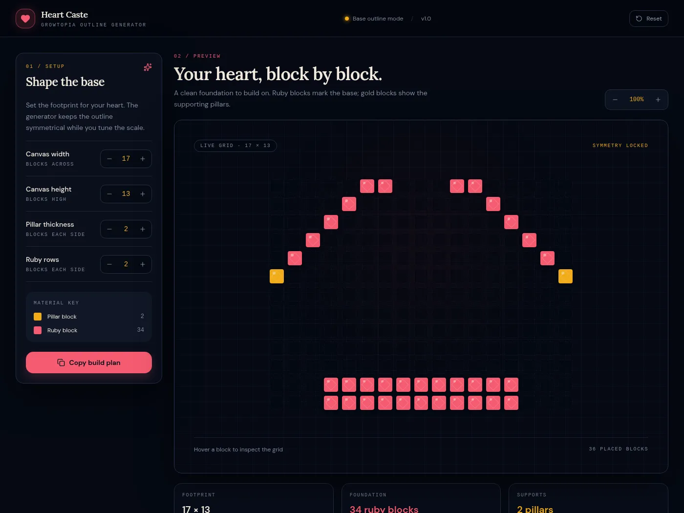 Heart Caste Outline Generator