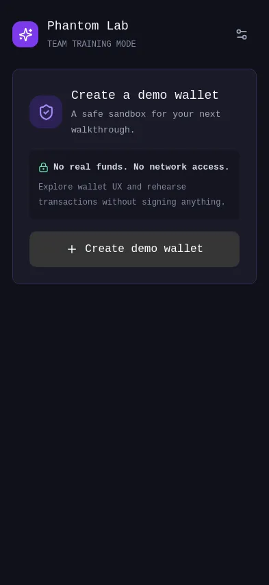 Phantom Wallet Simulator