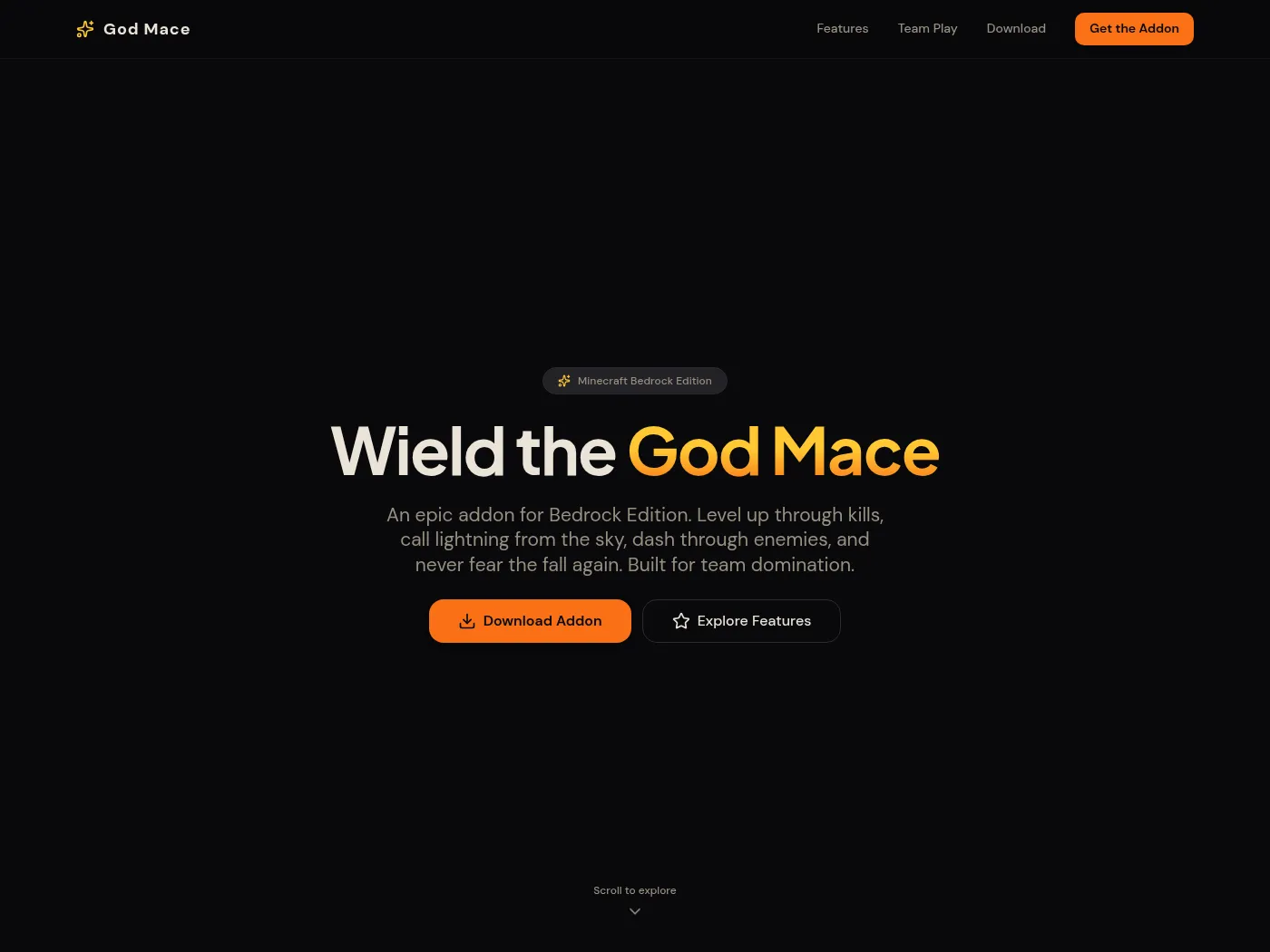 God Mace Minecraft Addon