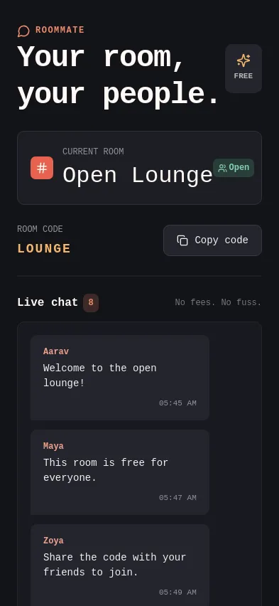 Free Chat Room App