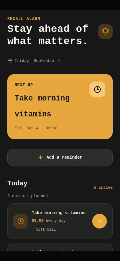 Recall Alarm