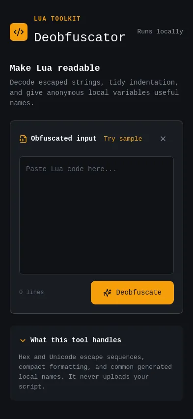 Lua Deobfuscator Mobile