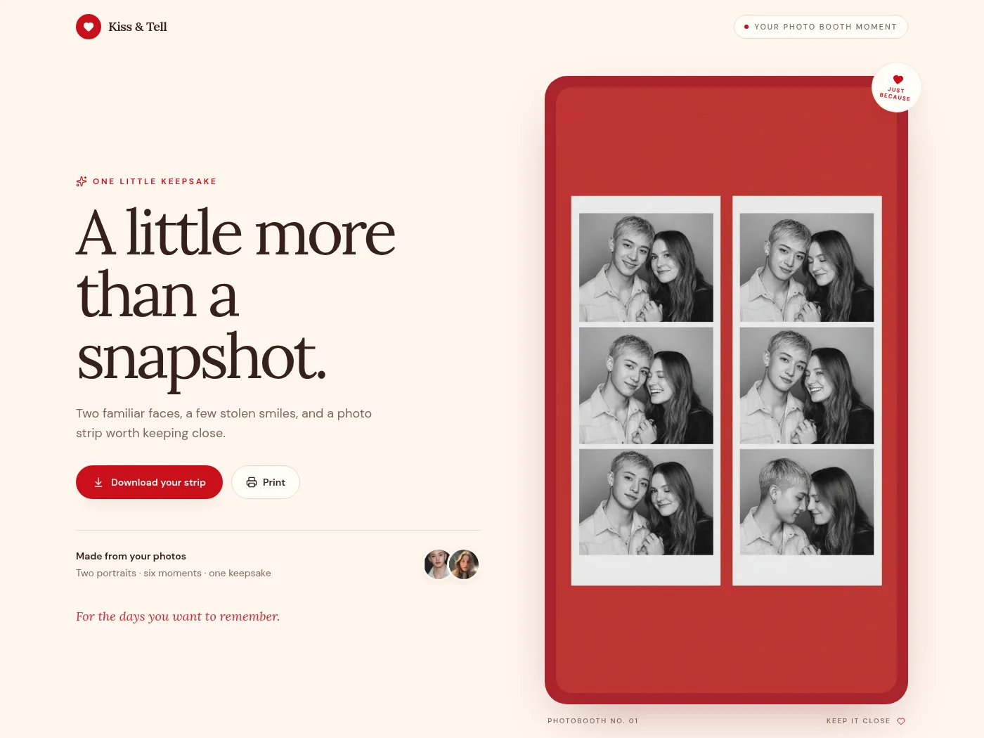 Romantic Photo Booth Collage