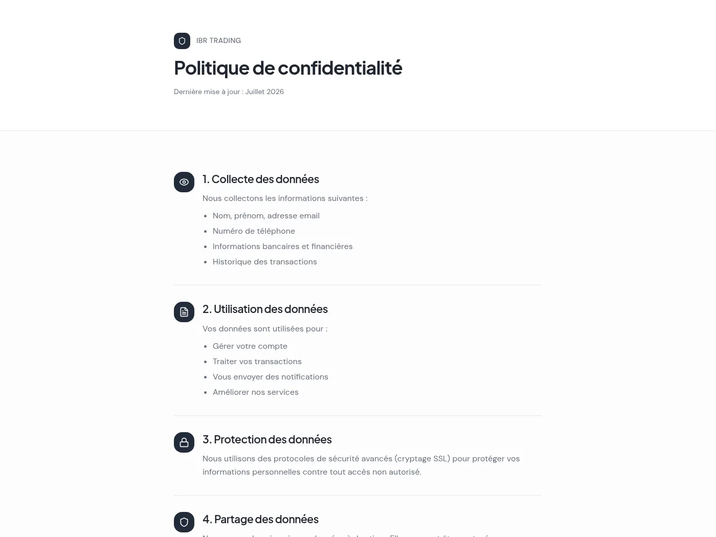 Trading App Privacy Portal