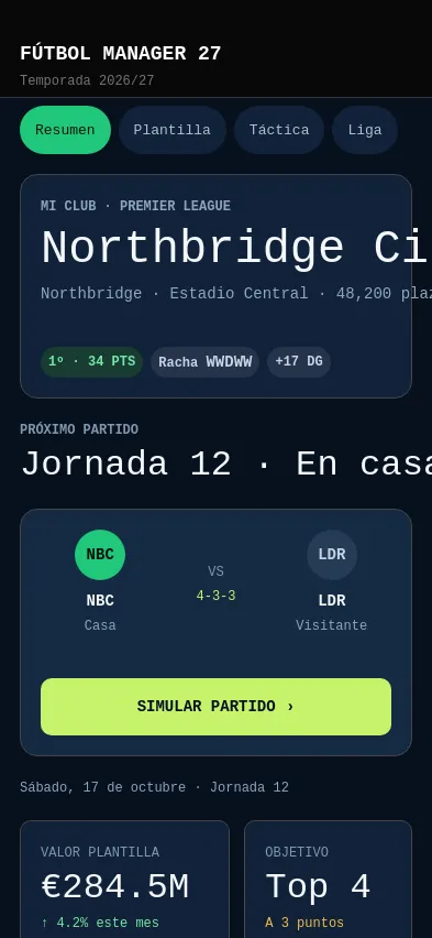 Fútbol Manager 2027 Mobile