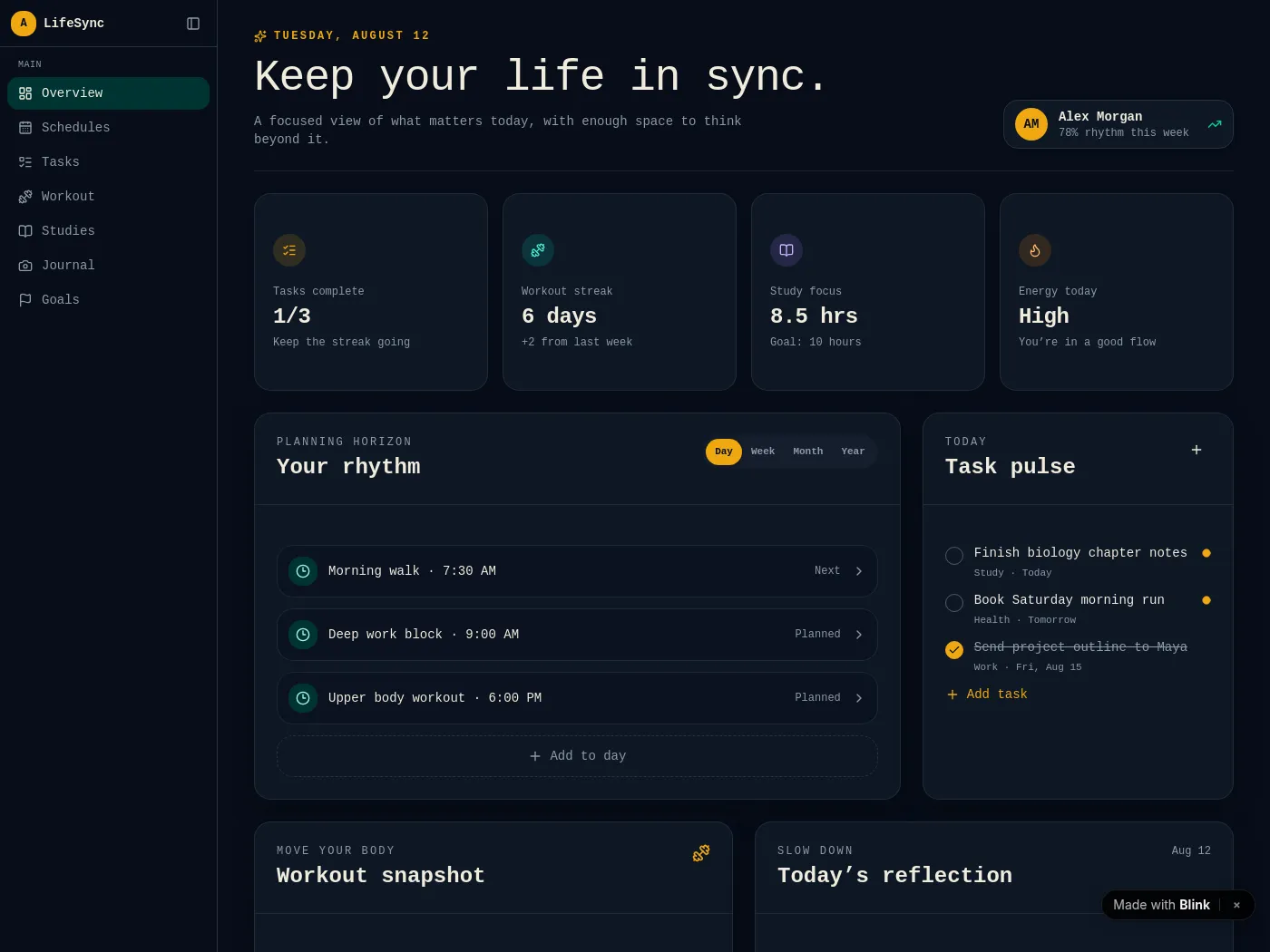 LifeSync Dashboard